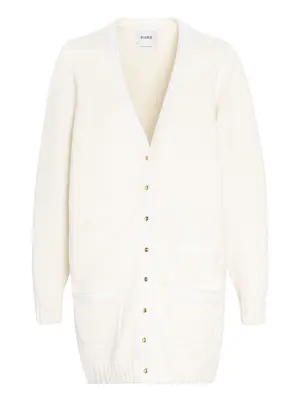 BARRIE Ribbon-detail Cashmere Cardigan - White