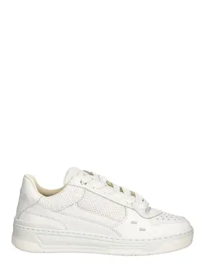 Filling Pieces Perforated Leather Trainers - White