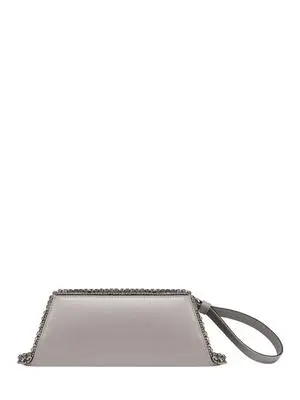 Alberta Ferretti Satin Clutch With Studded Trim - Grey