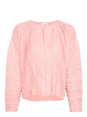 FORTE_FORTE Plissé Longsleeved Blouse - Pink