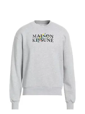 Maison Kitsuné Crewneck Sweatshirt With Embroidered Logo - Grey