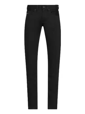 Armani Exchange Straight-leg Jeans With Leather Trims - Black