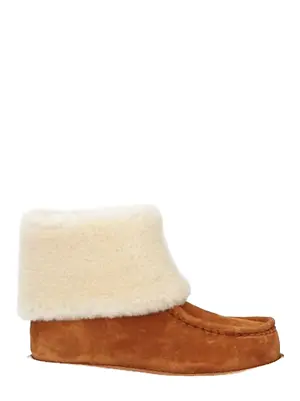 Chloé Leather Ankle Boots - Beige