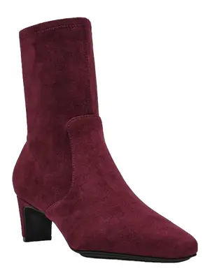 Anne Klein Anne Klein Iga Sock Bootie Wine Microsuede