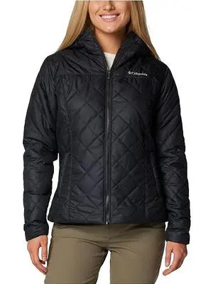 Columbia Quilted Hooded Jacket With Fleece Lining - Black