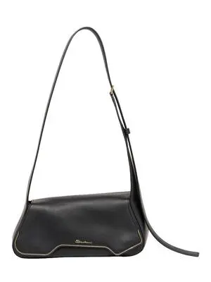 Santoni Santoni Soft Pluto Leather Shoulder Bag Black