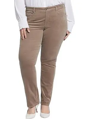 NYDJ Marilyn Straight Leg Corduroy Pants - Saddlewood