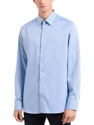 Emporio Armani New York Regular Fit Herringbone Dress Shirt - Multi