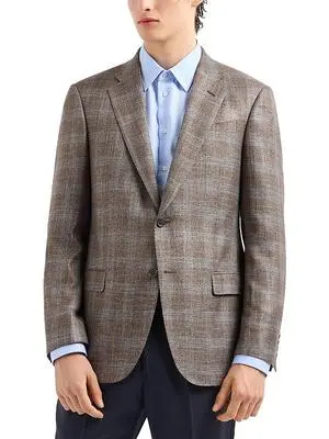 EMPORIO ARMANI Plaid Single Breasted Blazer