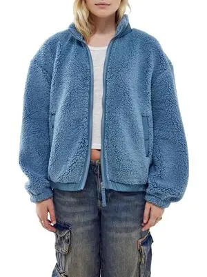 BDG URBAN OUTFITTERS Boxy Fleece Jacket Blue