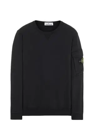 STONE ISLAND Garment Dyed Cotton Fleece Crewneck Sweatshirt