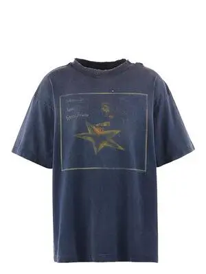 SAINT MICHAEL X Cactus Plant Flea Market Star Tee Shirt - Navy Blue