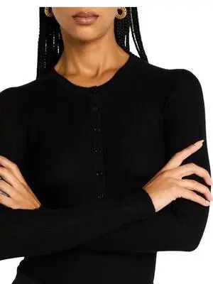 Gabriela Hearst Julian Cashmere Henley Sweater - Black