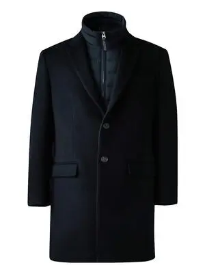 Mackage Wool Topcoat With Removable Down Bib - Black
