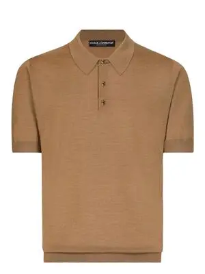 Dolce & Gabbana Fine-knit Polo Shirt - Brown