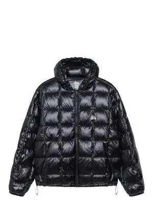 StüSsy Midweight Hooded Puffer - Black | Editorialist