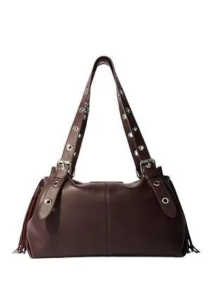Maje Miss M Extra Large Leather Bag - Burgundy
