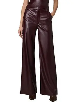 Joe's Jeans The Mia High-rise Faux Leather Wide-leg Pants - Cabernet
