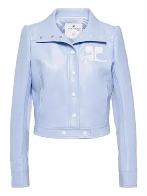 COURREGES Reedition Cropped Vinyl Jacket - Blue