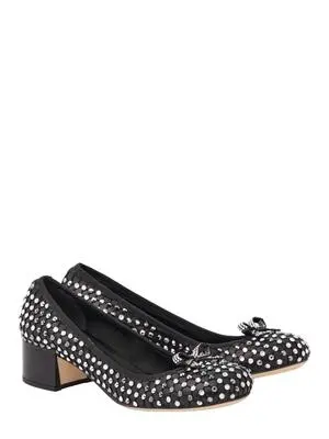 Rene Caovilla Embellished Leather Pumps - Black