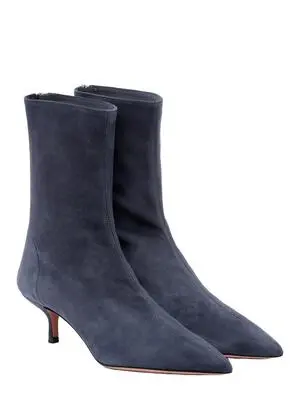 AQUAZZURA Montmartre Suede Ankle Boots - Blue