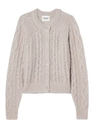MARANT ETOILE Ery Cable-knit Wool-blend Cardigan - Neutrals