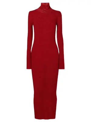 Isabel Marant Josita Metallic Ribbed-knit Maxi Dress - Red