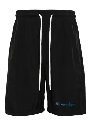 GROUND ZERO Logo Print Running Shorts - Black