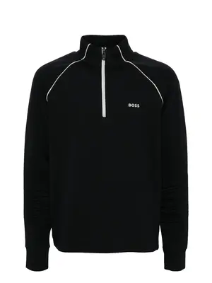BOSS Zip-neck Sweatshirt - Black