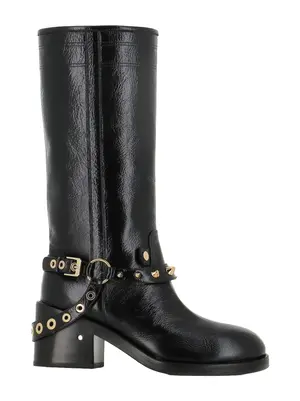 Laurence Dacade 70mm Stud-detail Leather Boots - Black