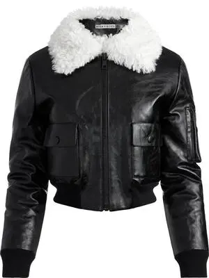 ALICE + OLIVIA Alice + Olivia Willard Faux-Fur Collar Jacket