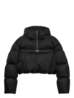 Prada Re-nylon Cropped Padded Jacket - Black