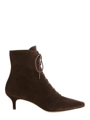 REFORMATION Kittie Lace Up Boot - Brown