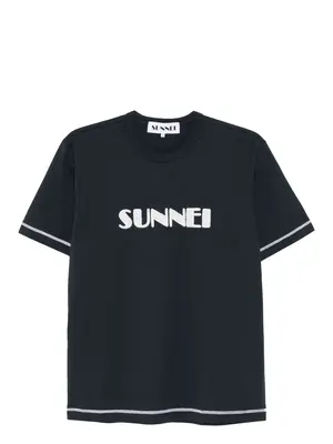 Sunnei Flocked Logo T-shirt - Blue