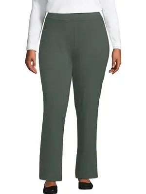 LANDS' END LANDS' END Starfish Mid Rise Straight Leg Knit Pants Spruce
