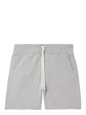 LES TIEN Straight-leg Cotton-jersey Drawstring Shorts - Gray