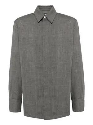 JIL SANDER Felted Wool Flannel Shirt - Grey