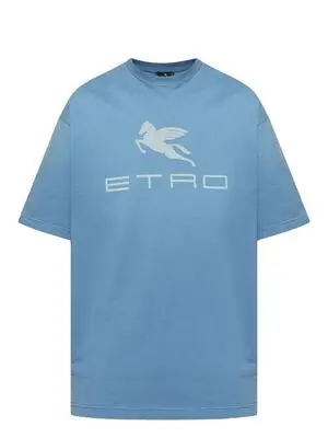 Etro Logo-print T-shirt - Blue