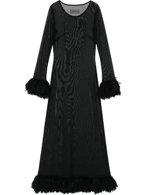 MARINE SERRE Semi-sheer Maxi Dress - Black