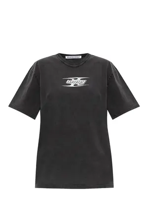 Alexander Wang Blade-logo Cotton T-shirt - Black