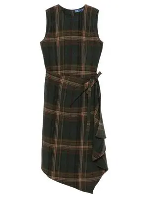 Polo Ralph Lauren Plaid-check Midi Dress - Green