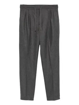 Brunello Cucinelli Pleated Wool Flannel Trousers - Grey