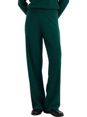 Chinti & Parker Wool Cashmere Wide Leg Track Pants - Emerald