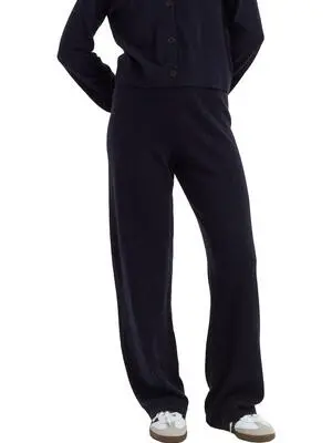 Chinti & Parker Wool Cashmere Wide Leg Track Pants - Navy