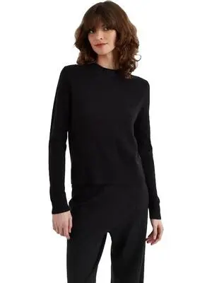 Chinti & Parker Cropped Wool & Cashmere Sweater - Black