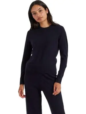 Chinti & Parker Wool & Cashmere Cropped Sporty Sweater - Navy