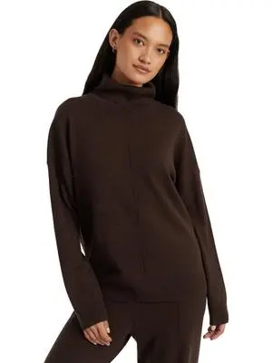 Chinti & Parker Chinti & Parker Relaxed Roll Neck Wool & Cashmere Sweater Chocolate