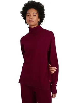 Chinti & Parker Relaxed Roll Neck Wool And Cashmere Sweater - Claret