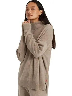 Chinti & Parker Relaxed Roll Neck Wool And Cashmere Sweater - Warm Oatmeal