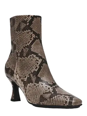 Anne Klein Pablo Bootie Natural Black Snake Print